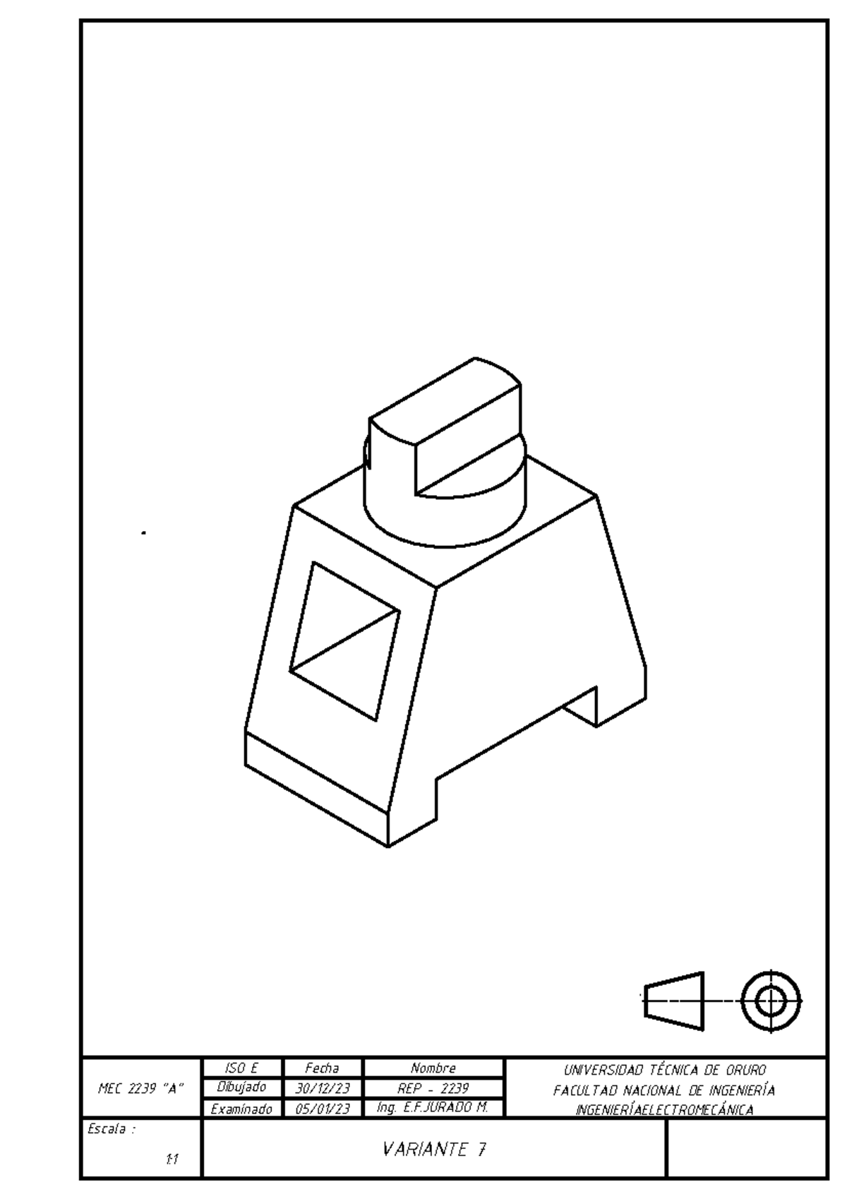 Variante 7 - Mecánica de Fabricación - ISO E Dibujado Examinado Fecha ...