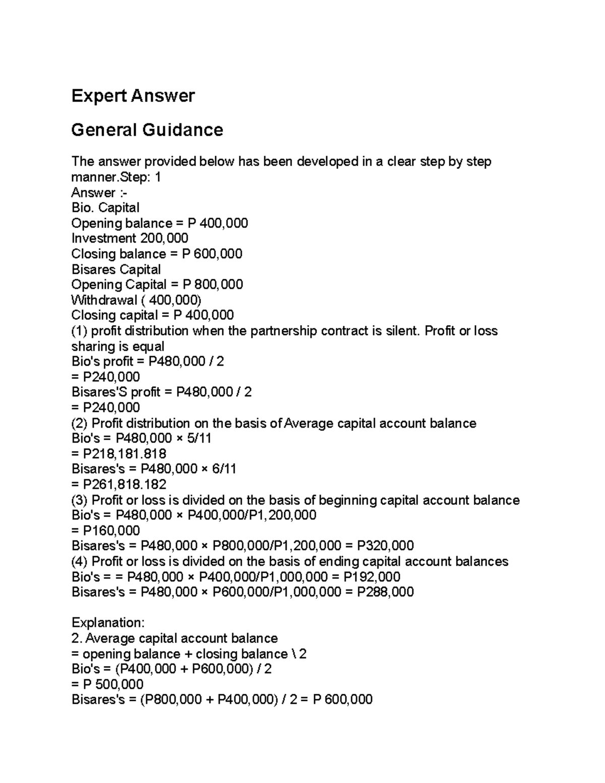 Accounting-answer-needs-polishing 2 - Expert Answer General Guidance ...