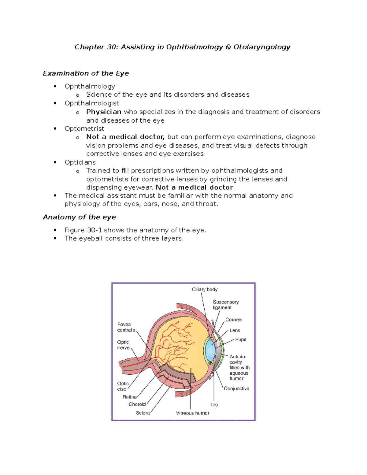Chapter 30 - Assisting in Ophthalmology & Otolaryngology - Chapter 30 ...