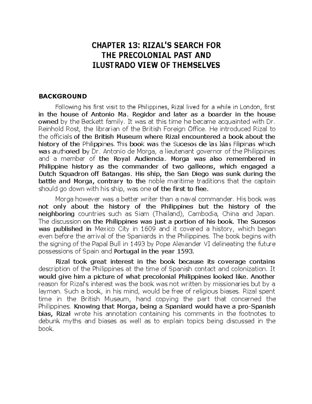 Chapter 13 - Jose Rizal Gregorio F. Zaide - CHAPTER 13: RIZAL'S SEARCH ...