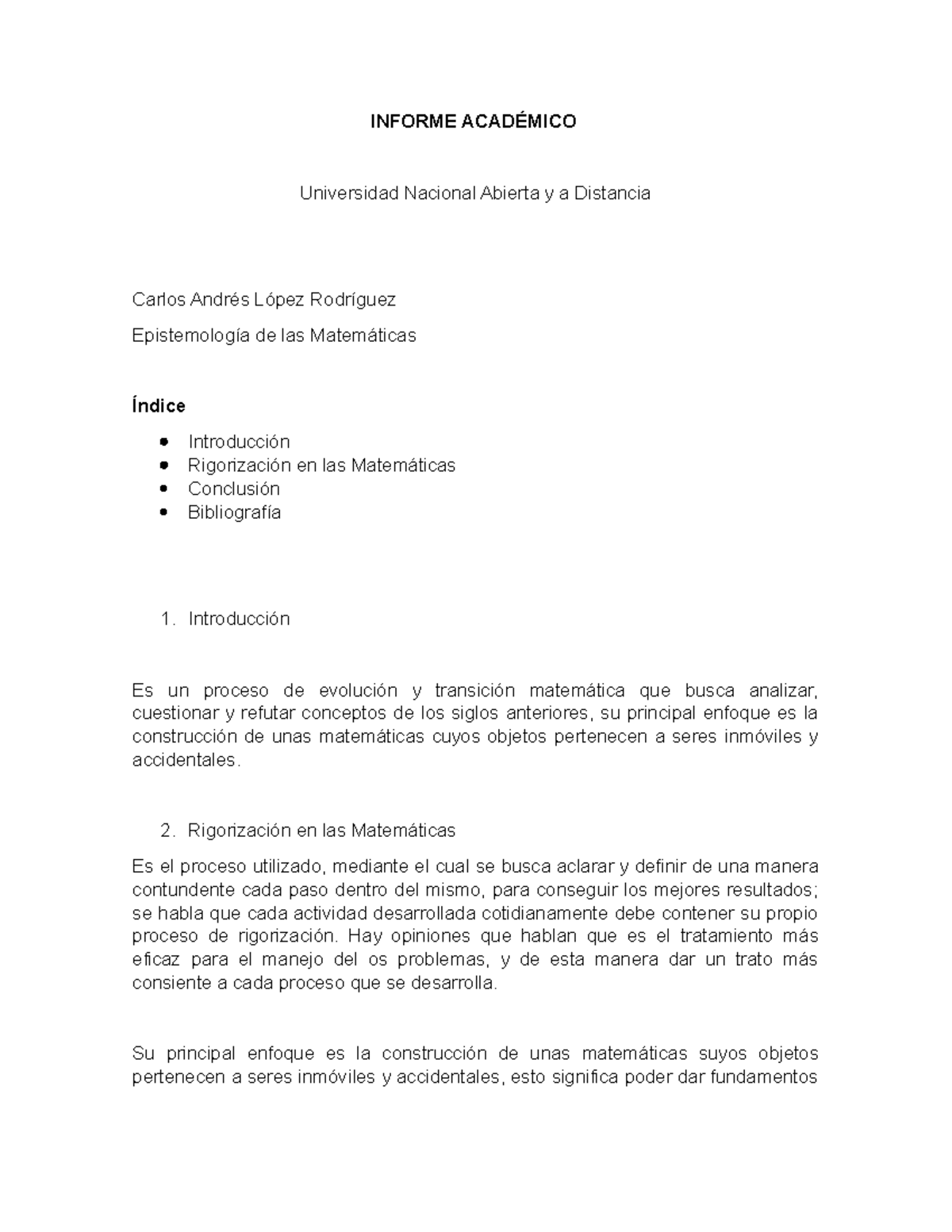 Informe académico - INFORME ACADÉMICO Universidad Nacional Abierta y a ...
