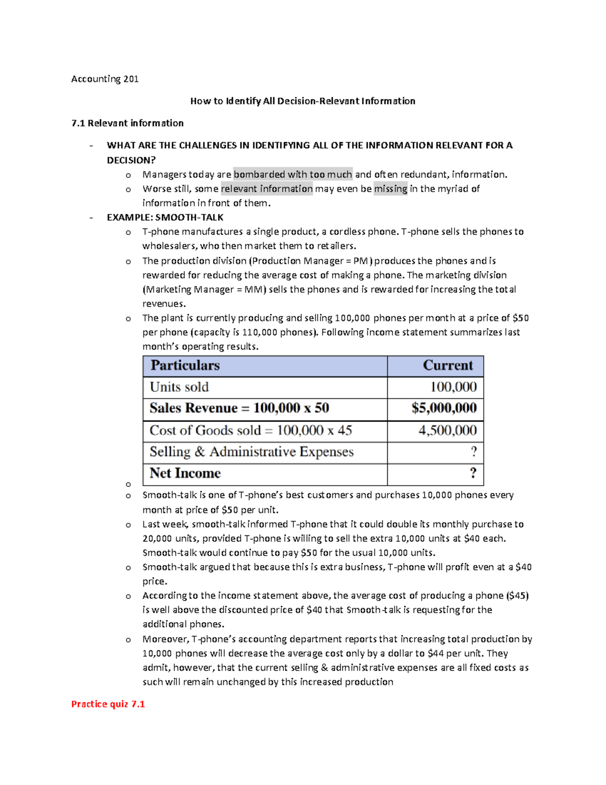 ACC 201 Chapter 7notes - skjdfkdfakdf - Accounting 201 How to Identify ...
