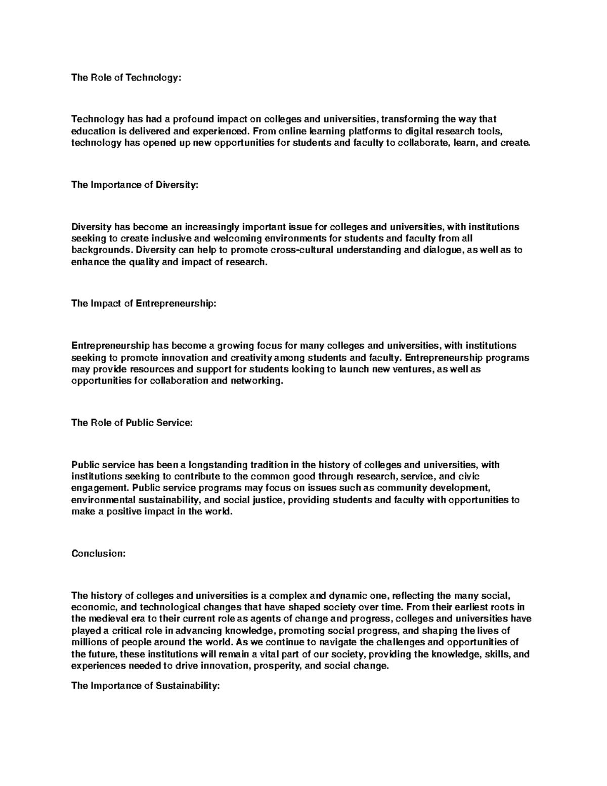 History - The Role of Technology: Technology has had a profound impact ...