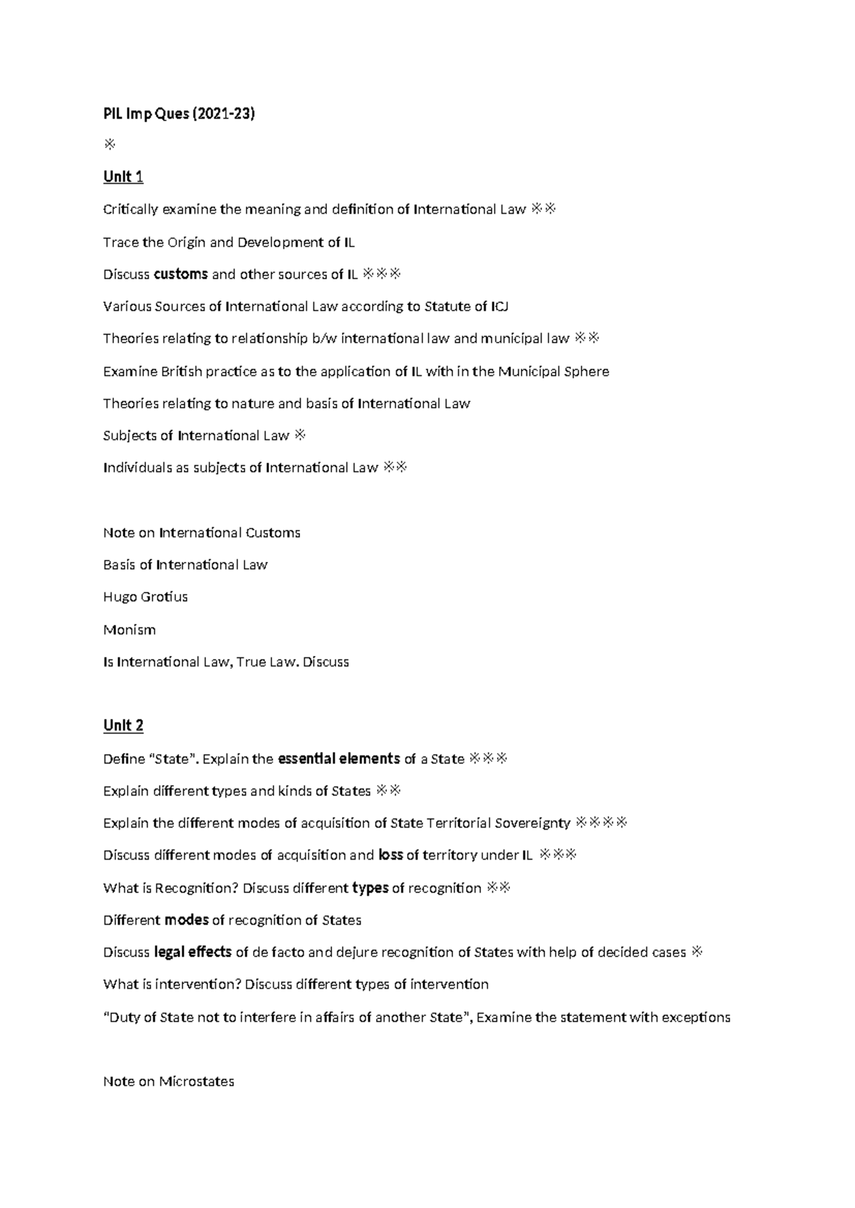 PIL Imp Ques - Discuss Unit 2 Define “State”. Explain the essential ...