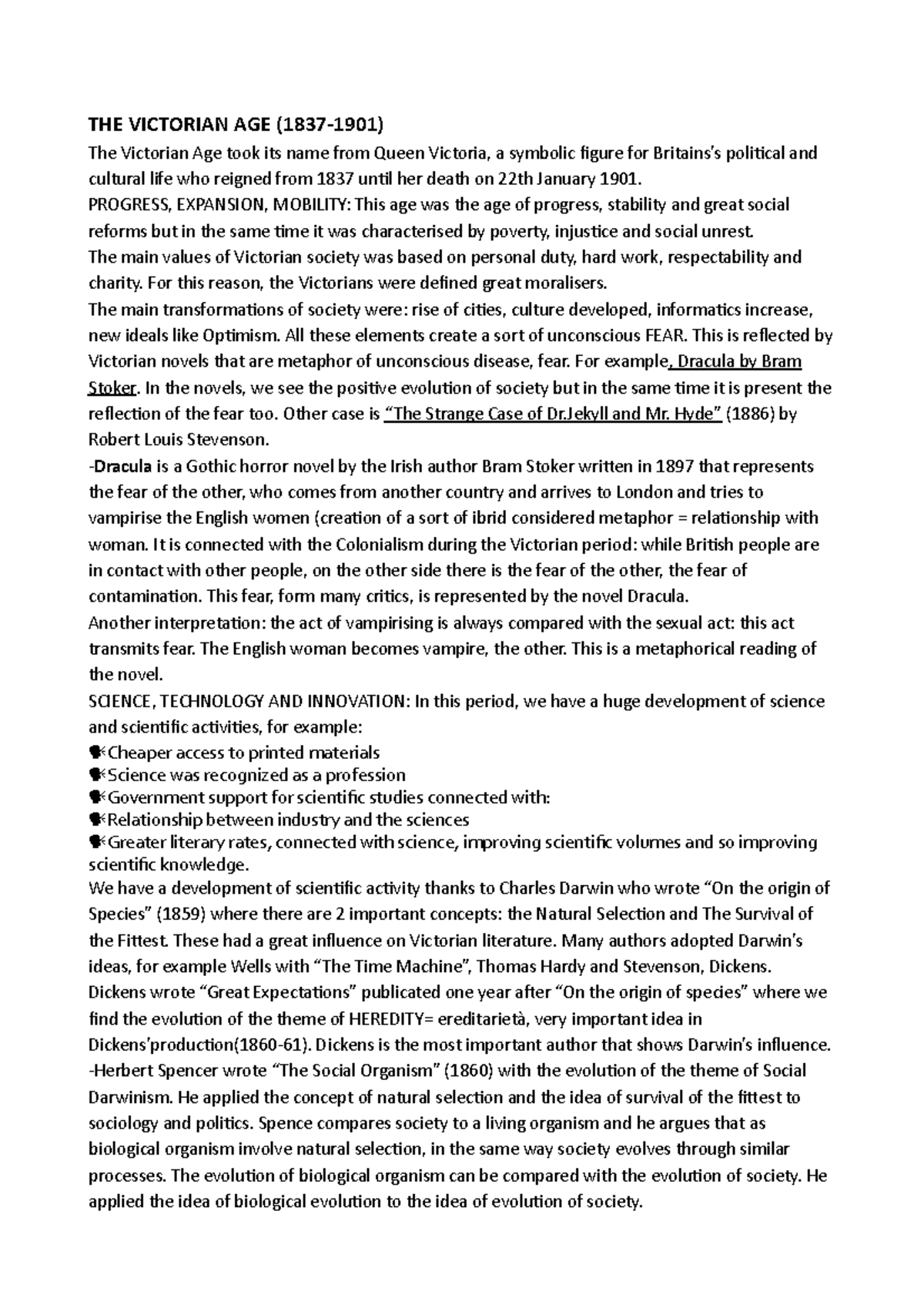 English literature 1 - The Victorian Age - THE VICTORIAN AGE (1837-1901 ...