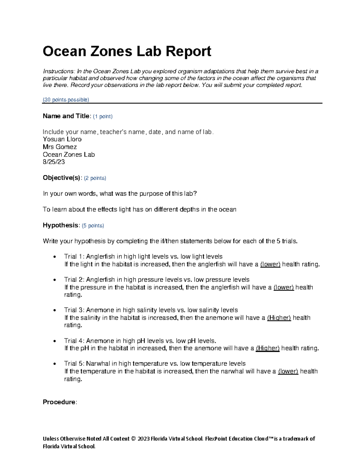 Ocean zones lab report - ewwewe - Unless Otherwise Noted All Content ...