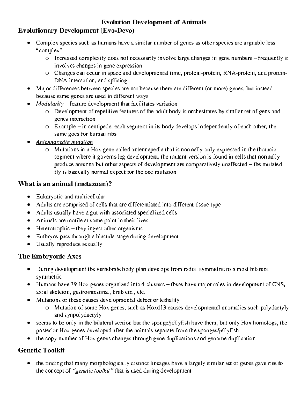 Evolutionary development - Evolution Development of Animals ...