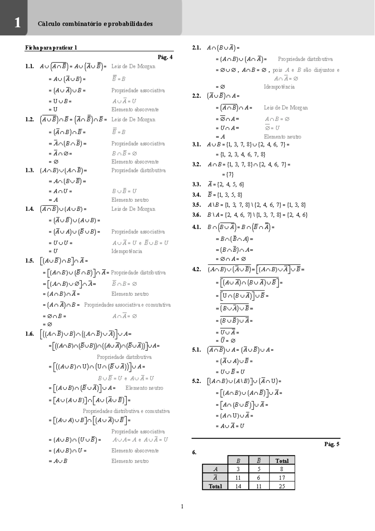 Httpspedronoia - Hehahah - 1 Cálculo combinatório e probabilidades ...