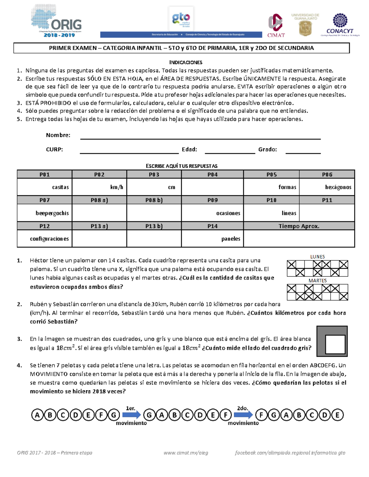 Categoria infantil 1er examen - Warning: TT: undefined function: 32 ORIG 2017 - 2018 – Primera ...