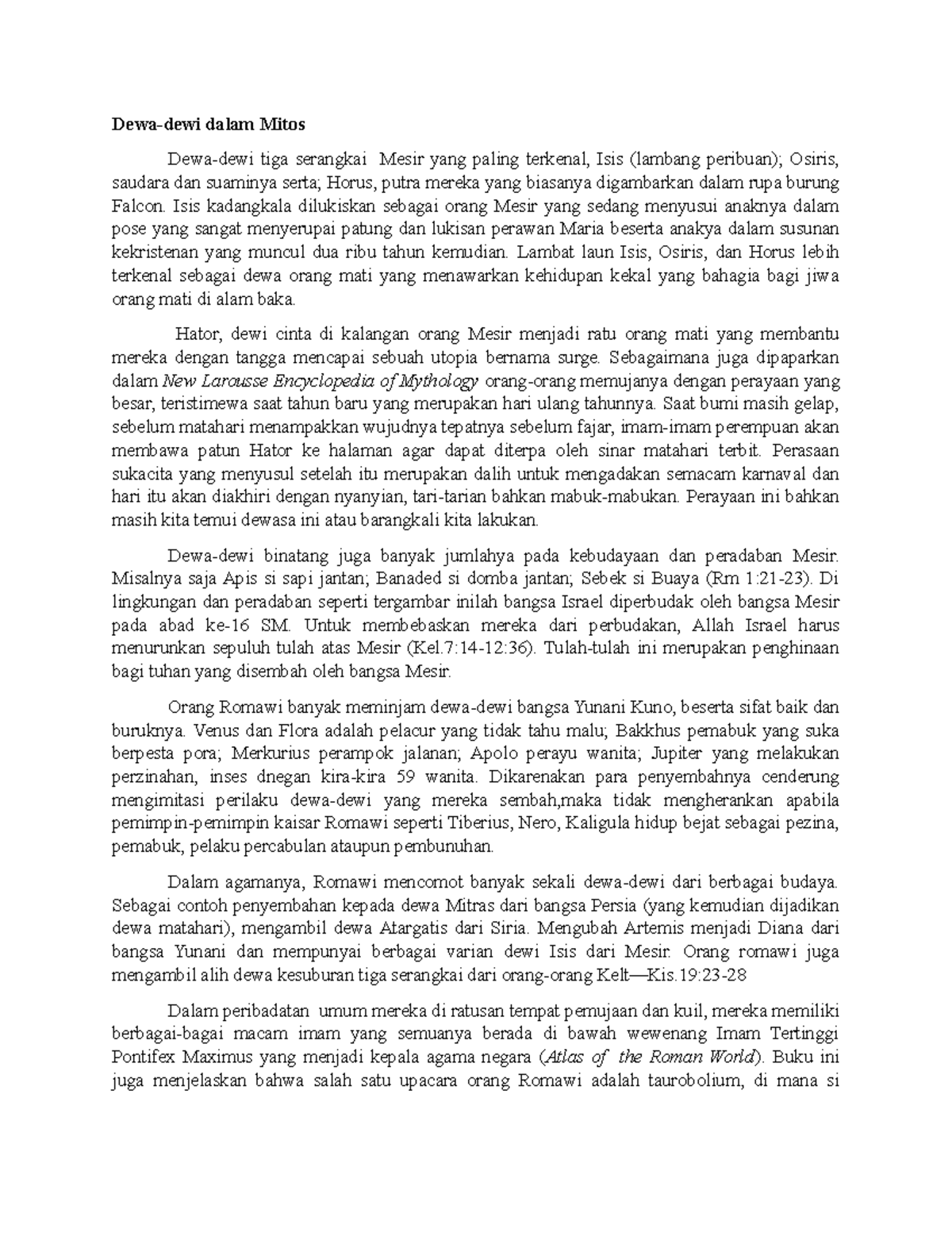 Dewa-dewi dalam Mitos berbagai kepercayaan - Dewa-dewi dalam Mitos Dewa ...