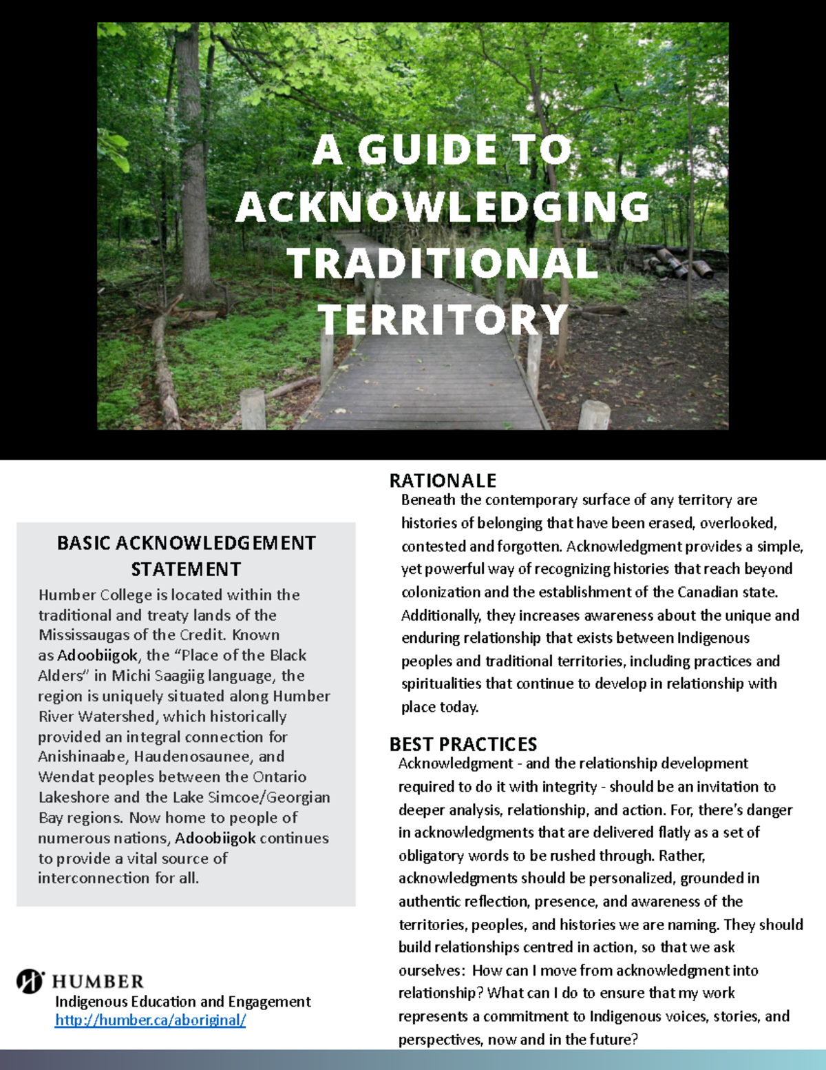 Land Acknowledgement Statement - BEST PRACTICES A GUIDE TO ...