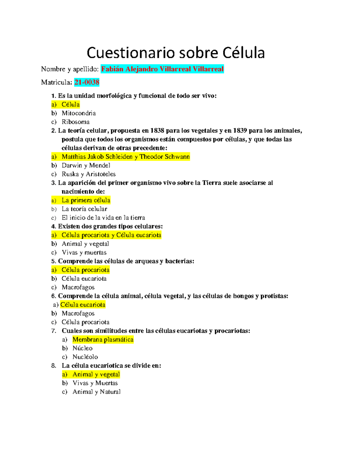 Cuestionario sobre Célula (1) pdf terminado rr - Cuestionario sobre ...