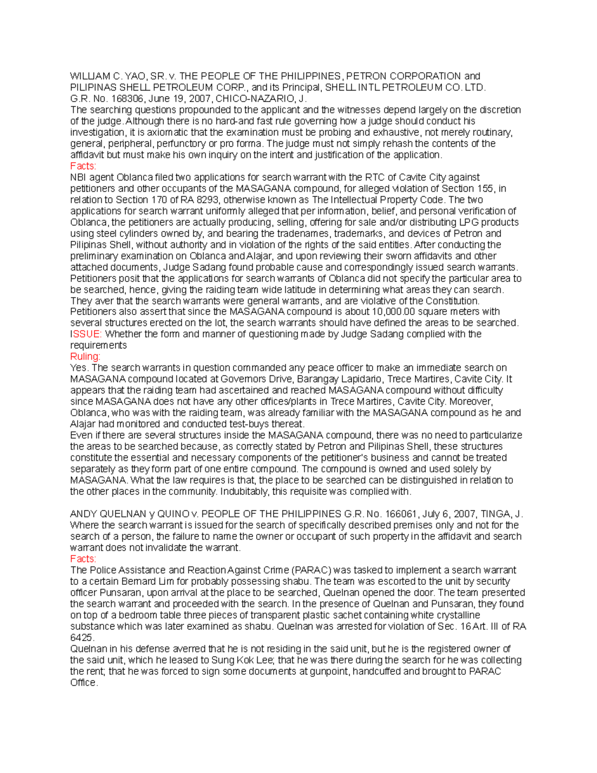 130 William C - for perusal - WILLIAM C. YAO, SR. v. THE PEOPLE OF THE ...