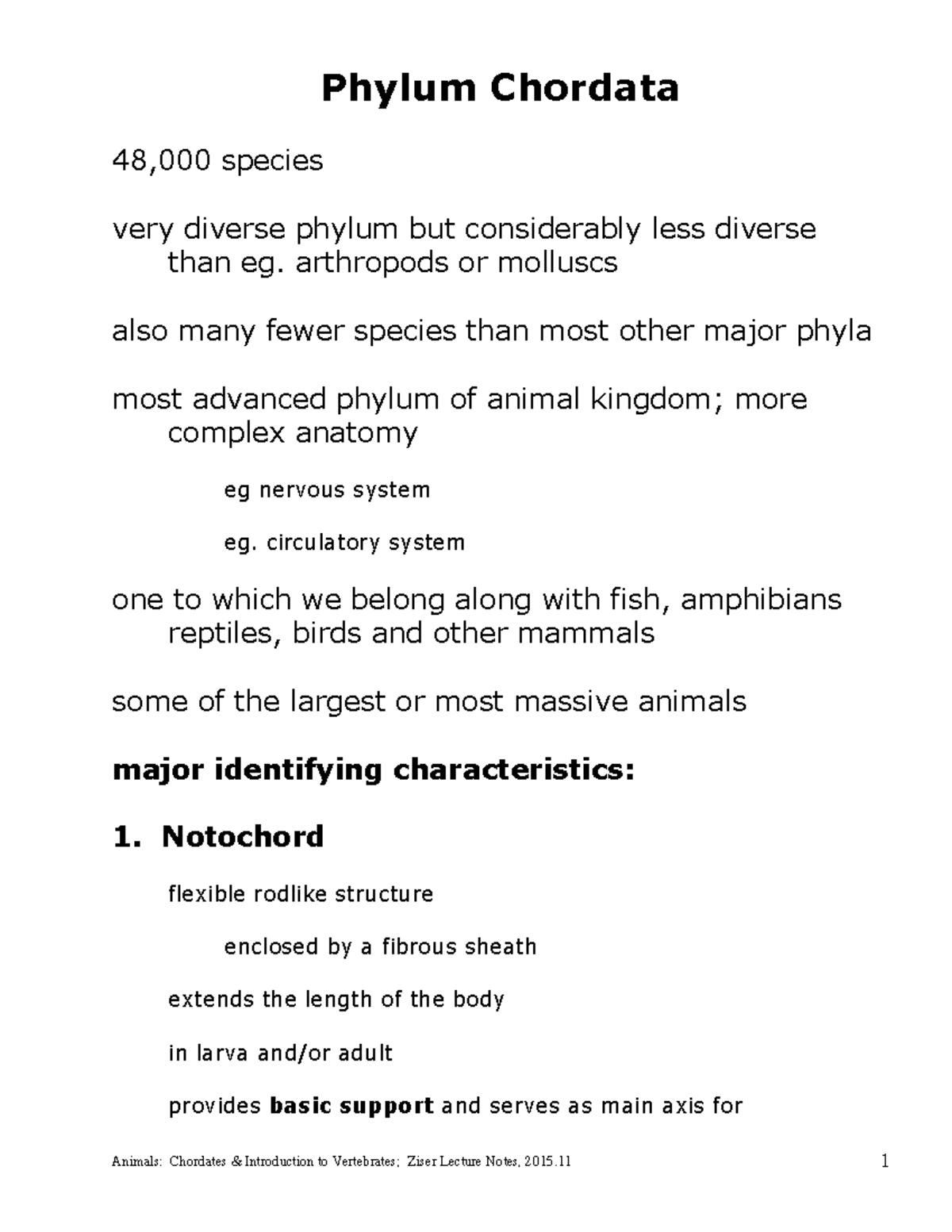 Phylum Chordata & Vert Intro - Phylum Chordata 48,000 species very ...