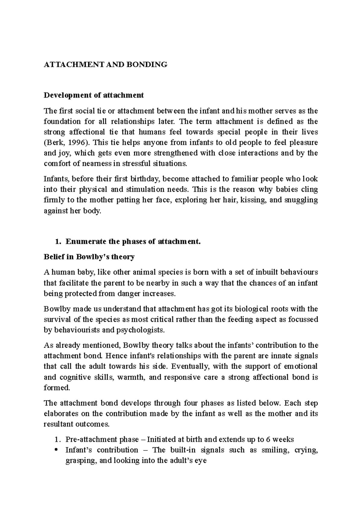 Attachment & Bonding Notes Module 3 - ATTACHMENT AND BONDING ...