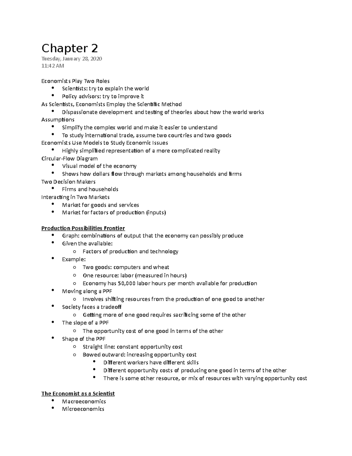 Chapter 2 - Lecture notes 2 - Chapter 2 Tuesday, January 28, 2020 11:42 ...