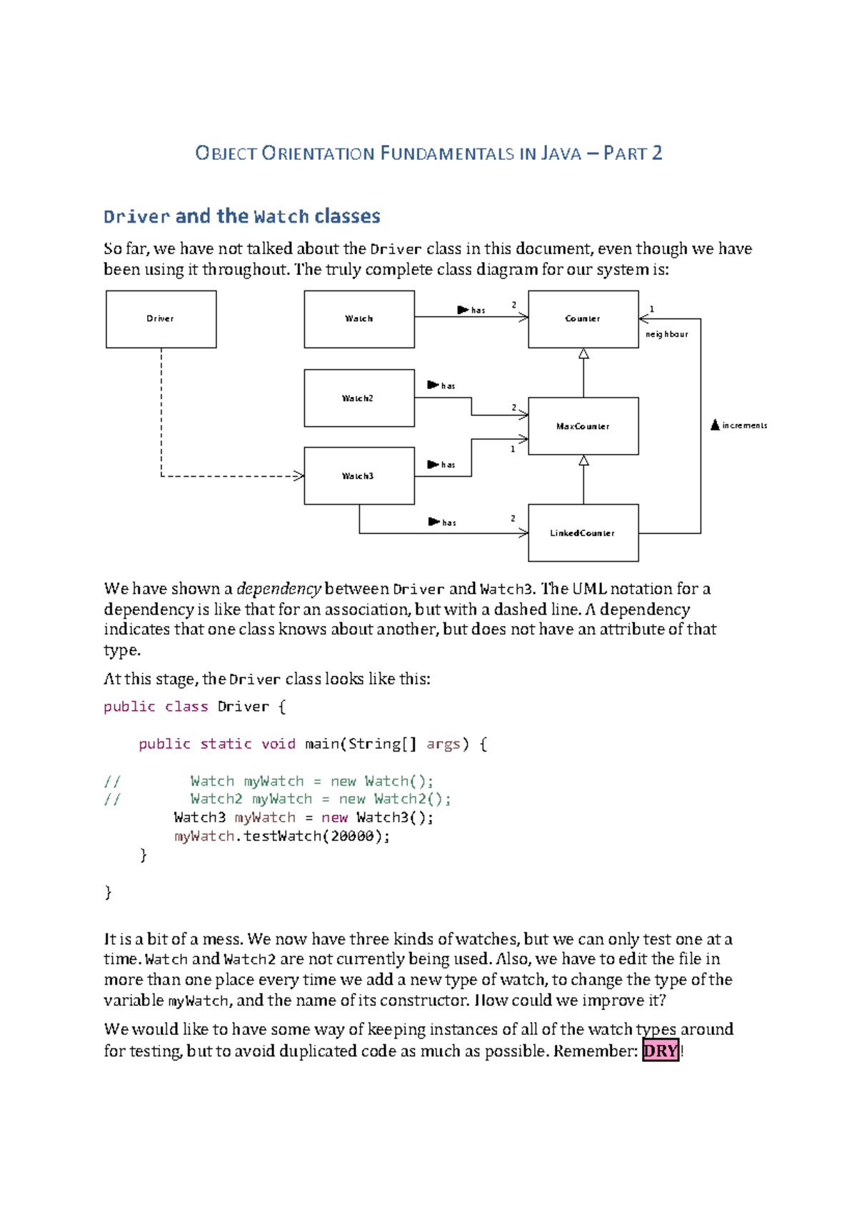 Oofj 2 Object Oriented Fundamentals In Java Notes Warning Tt