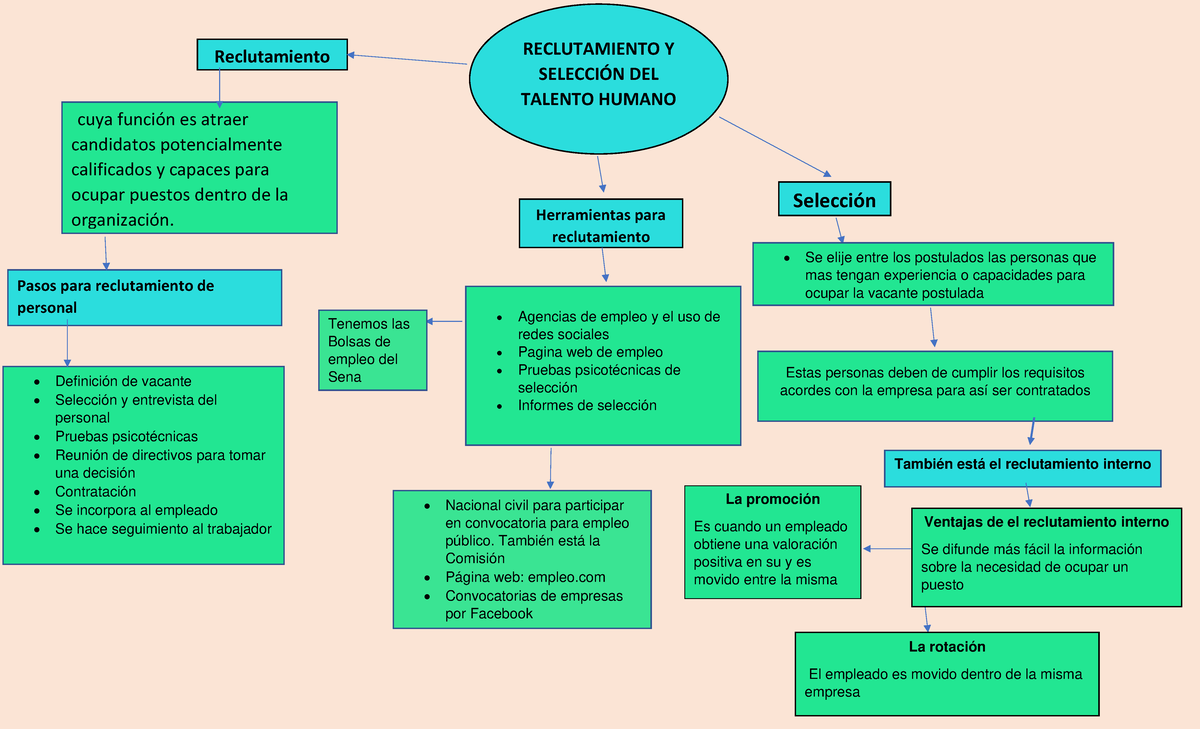 MAPA Conceptual - RECLUTAMIENTO Y SELECCIÓN DEL TALENTO HUMANO Reclutamiento Herramientas para ...