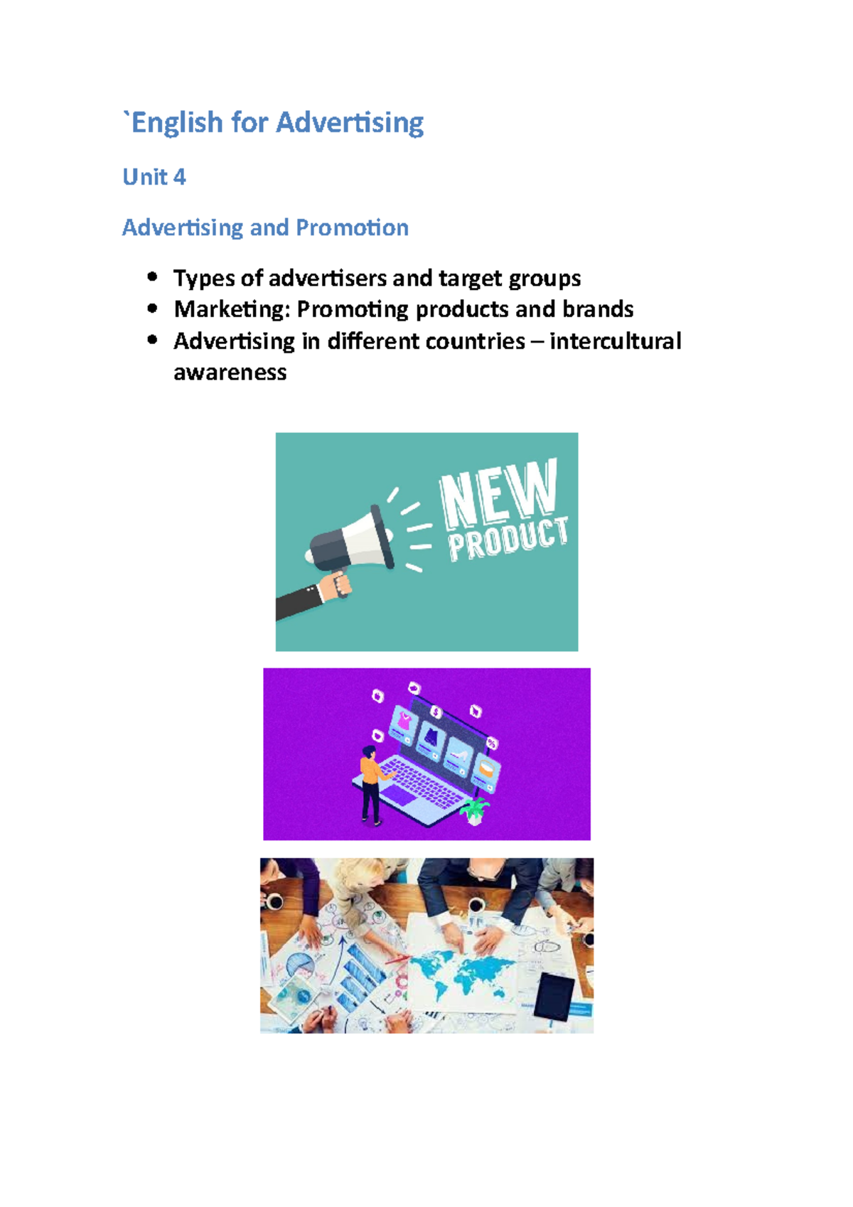 UNIT 4- Advertising AND Promotion 22-23 - `English for Advertising Unit ...
