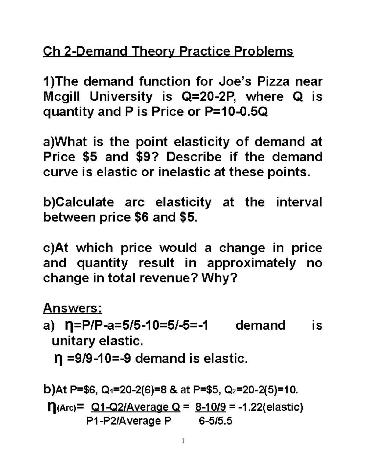Ch 2 Demand Theory Problems Zoom - Ch 2-Demand Theory Practice Problems ...