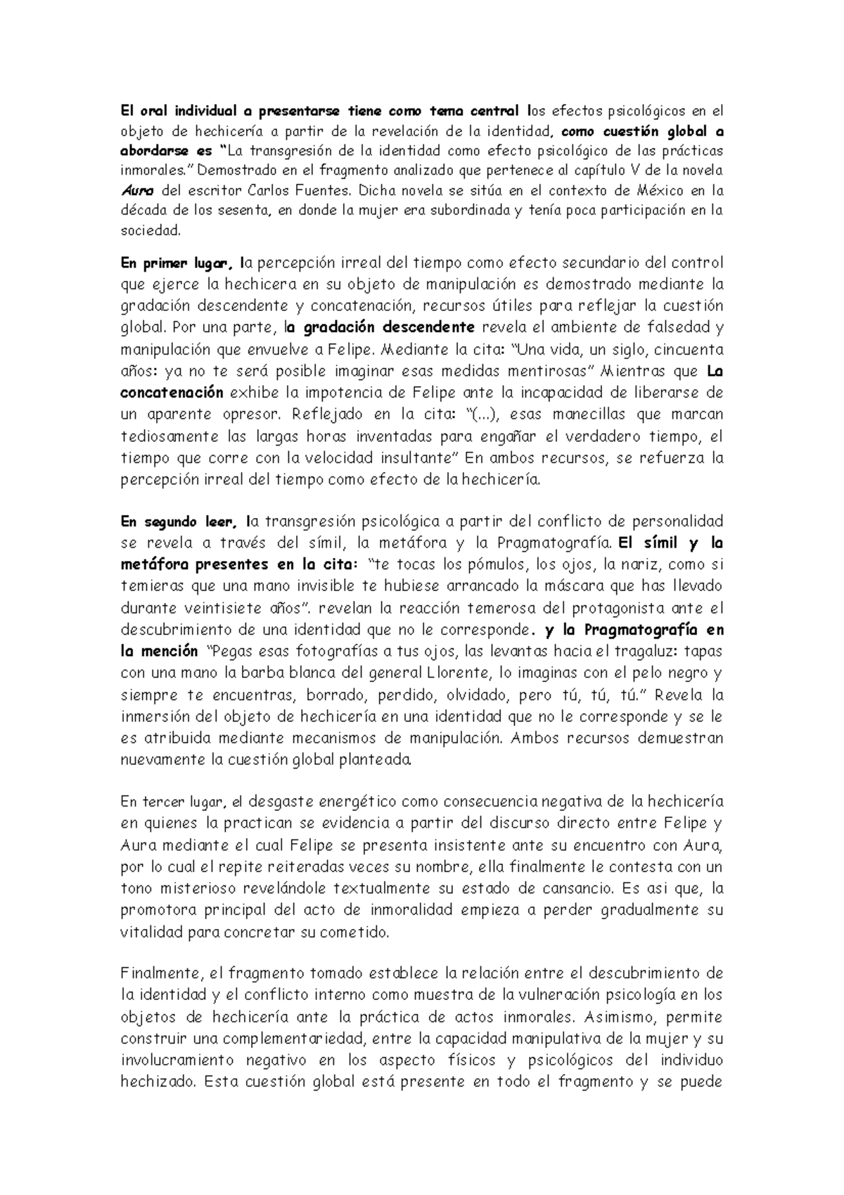 Oral Individual - exposición para el bachillerato internacional - El ...