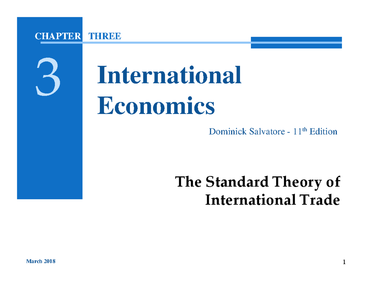 Chapter 3 - International Economics - CHAPTER THREE 3 International ...