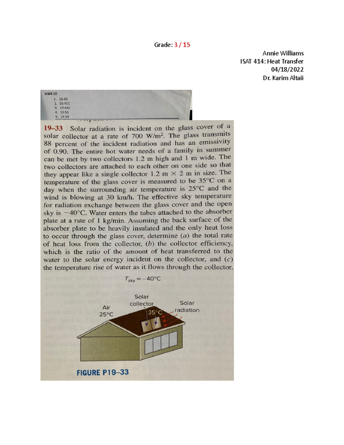 Williams,Annie HW10 HT - Grade: 3 / 15 Annie Williams ISAT 414: Heat ...