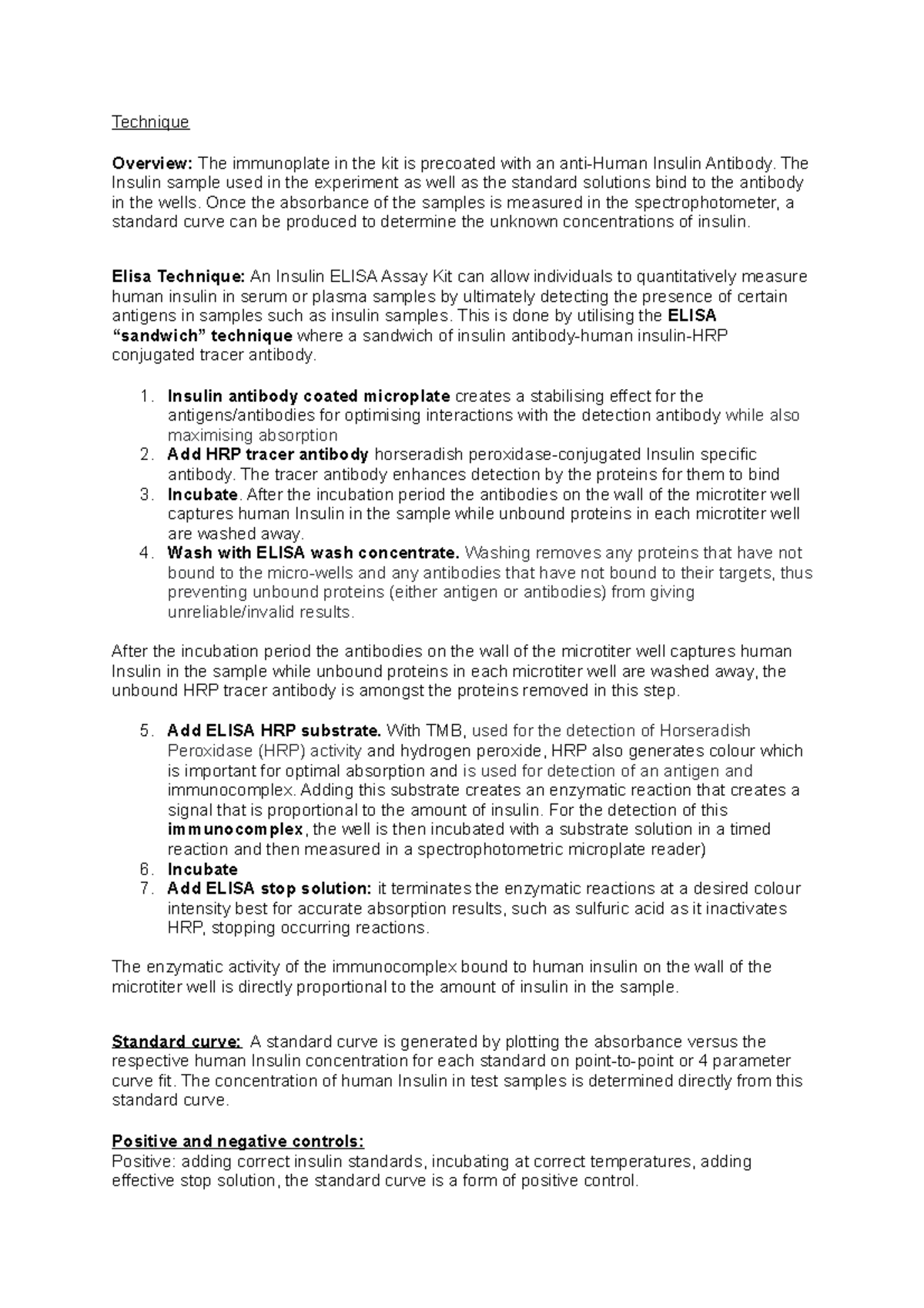 Draft-Protocol - Assignment for Biochem - Technique Overview: The ...