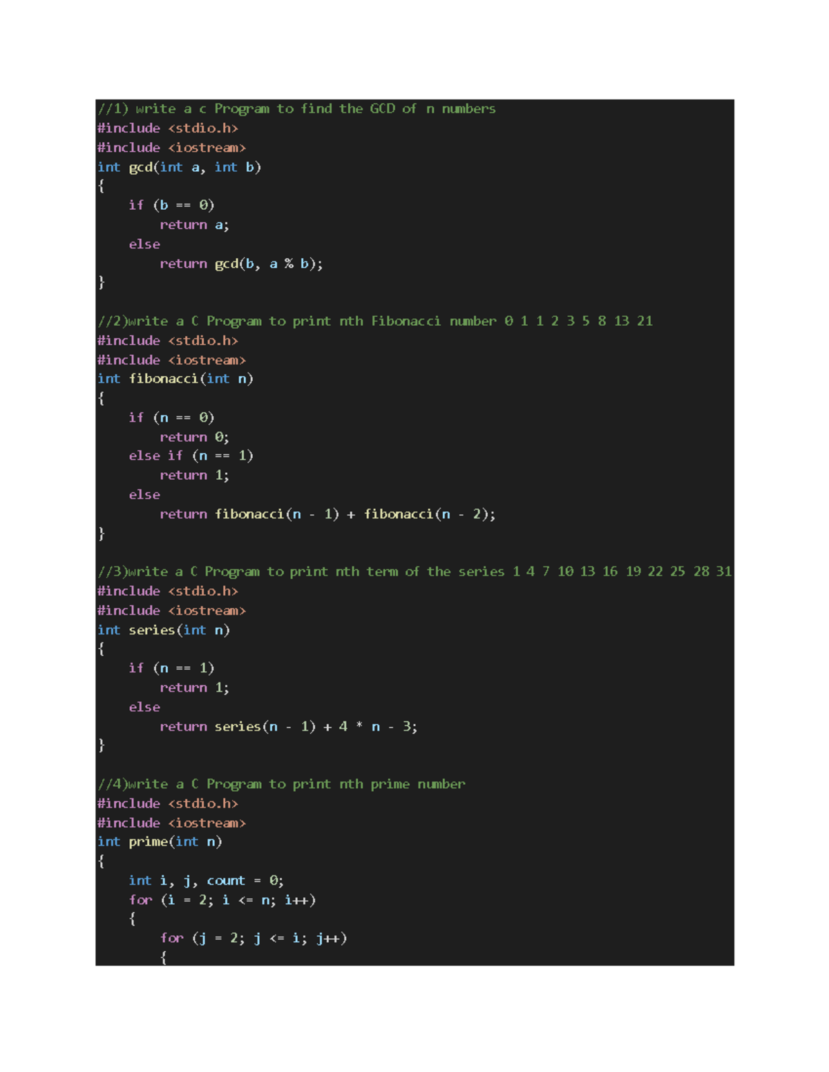 1 - Lecture notes 1-10 - //1) write a c Program to find the GCD of n ...