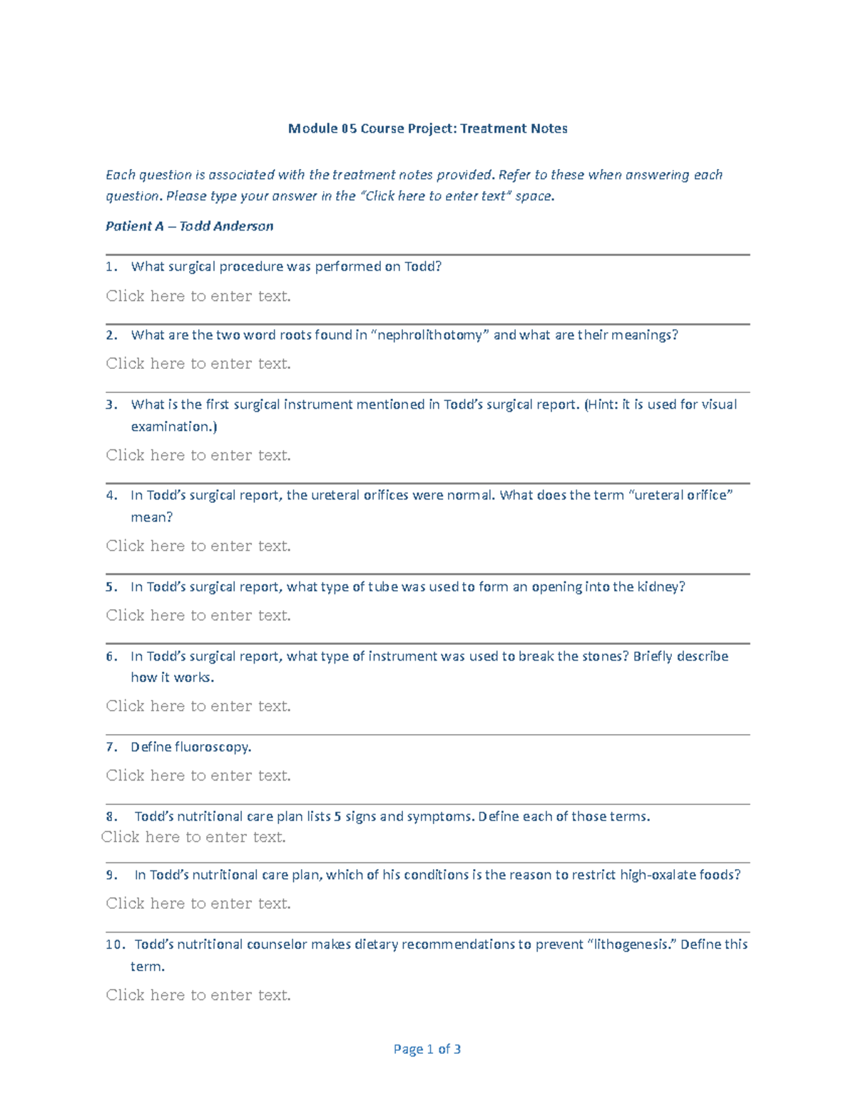 Mod05 Course Project Questions - Module 05 Course Project: Treatment ...