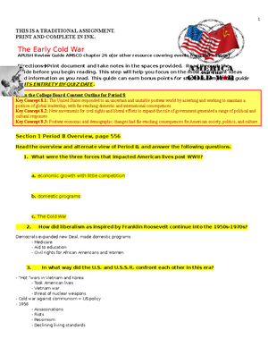 Amsco chapter 6 reading guide - THIS IS A TRADITIONAL & OPTIONAL ASSIGNMENT... IT MUST BE - Studocu