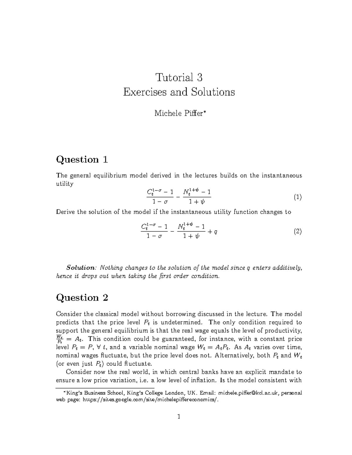 6QQMN971 Tutorial 3 solutions - Tutorial 3 Exercises and Solutions ...