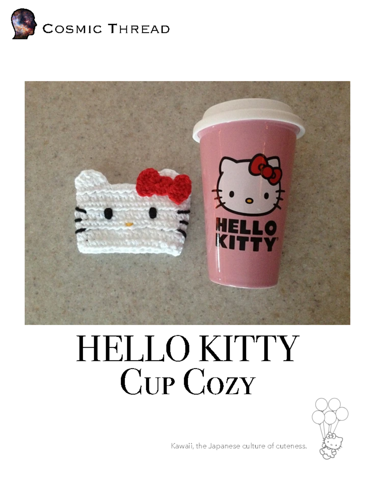 Hello Kitty Cozy - cozy - Cosmic Thread HELLO KITTY Cup Cozy Kawaii ...