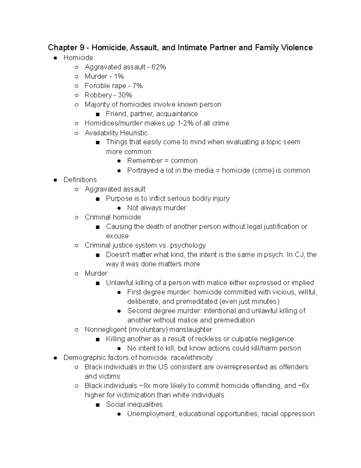 Chapter 9 - Homicide, Assault, and Intimate Partner and Family Violence ...