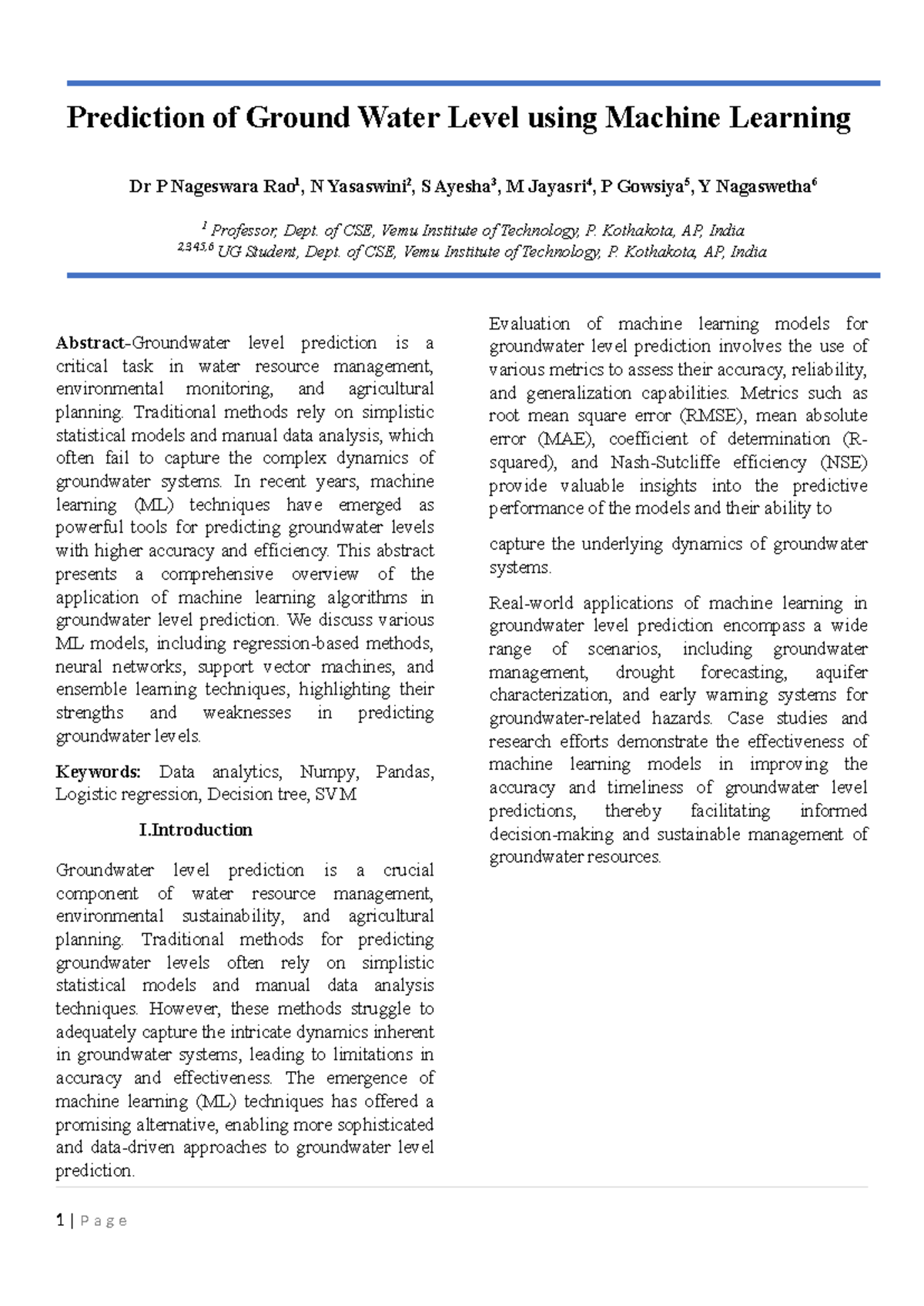 Project reference-2 - This is lab manual - Abstract-Groundwater level ...