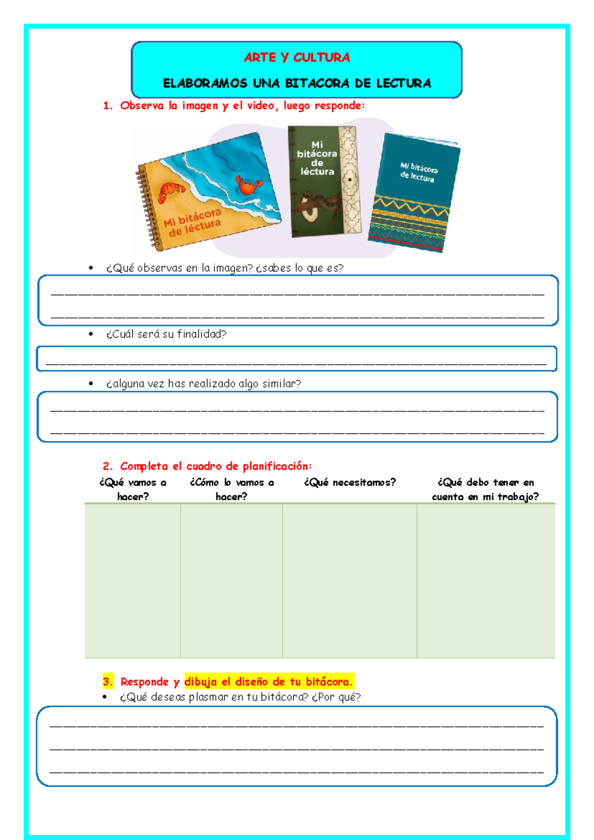 Ficha AYC VIER 1 Bitacora DE Lectura - 1. Observa la imagen y el video ...