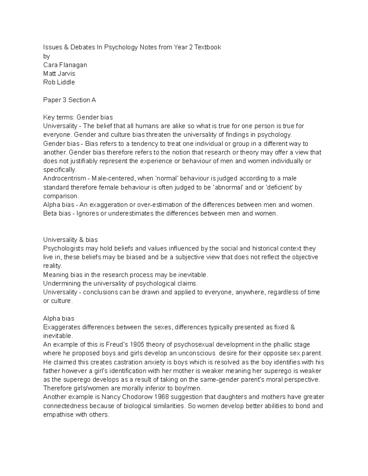 Untitled document - Issues & Debates In Psychology Notes from Year 2 ...