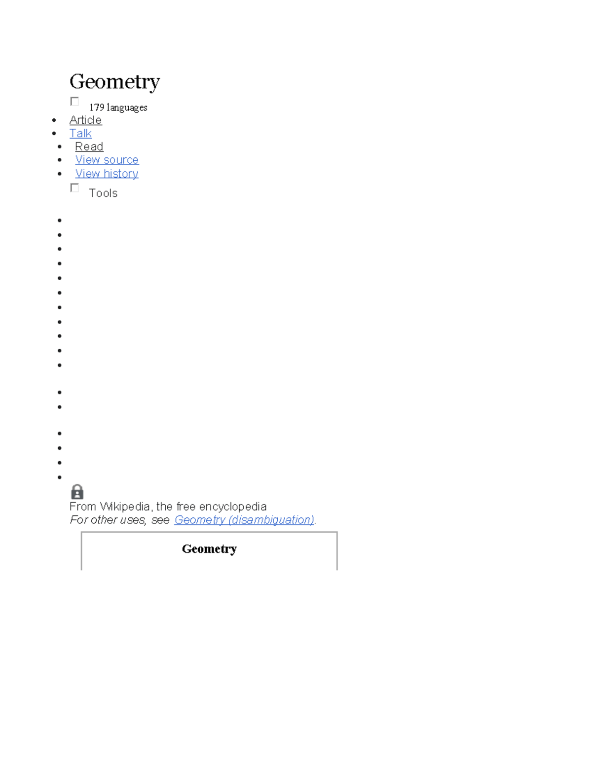 What is Geometry - Geometry 179 languages Article Talk Read View source ...