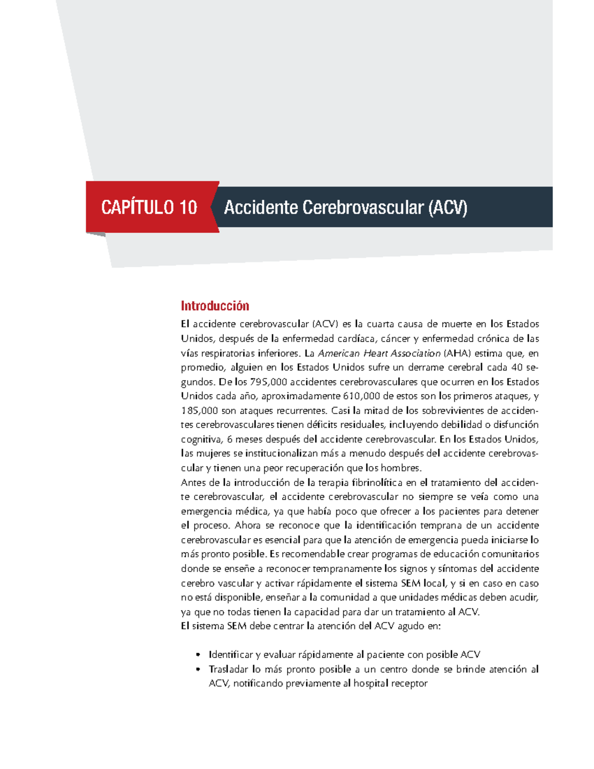 EVC Información EXPO - evc - CAPÍTULO 10 Accidente Cerebrovascular (ACV) Introducción El ...