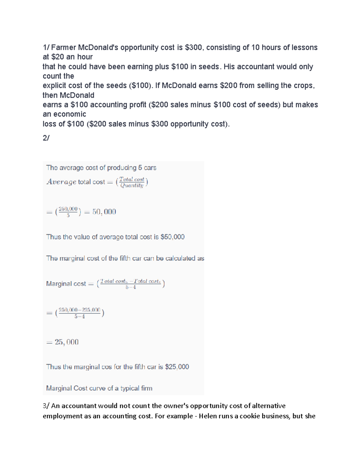 Micro HW6 - oiuyte - 1 / Farmer McDonald's opportunity cost is $300 ...