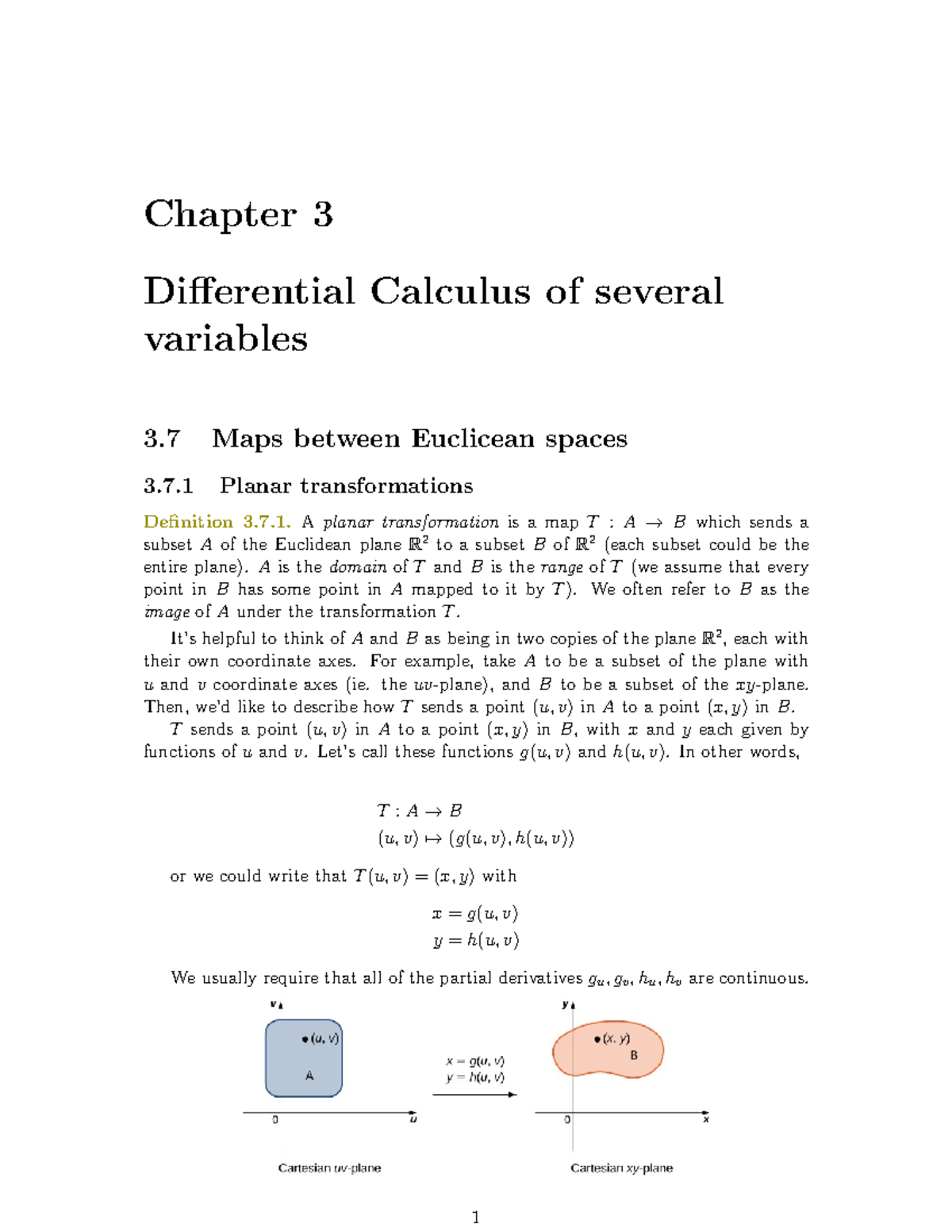 Maps Between Euclid Spaces Update 2 - Chapter 3 Differential Calculus of several variables 3 ...