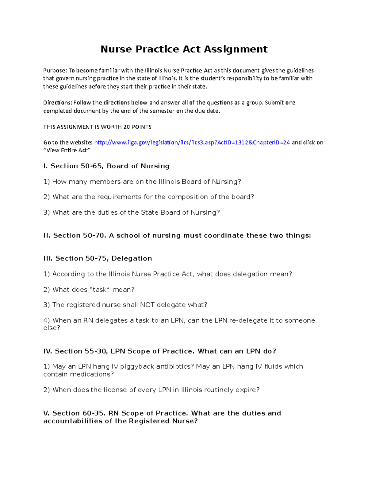 Nurse Practice Act Assignment 2021 - Nurse Practice Act Assignment ...