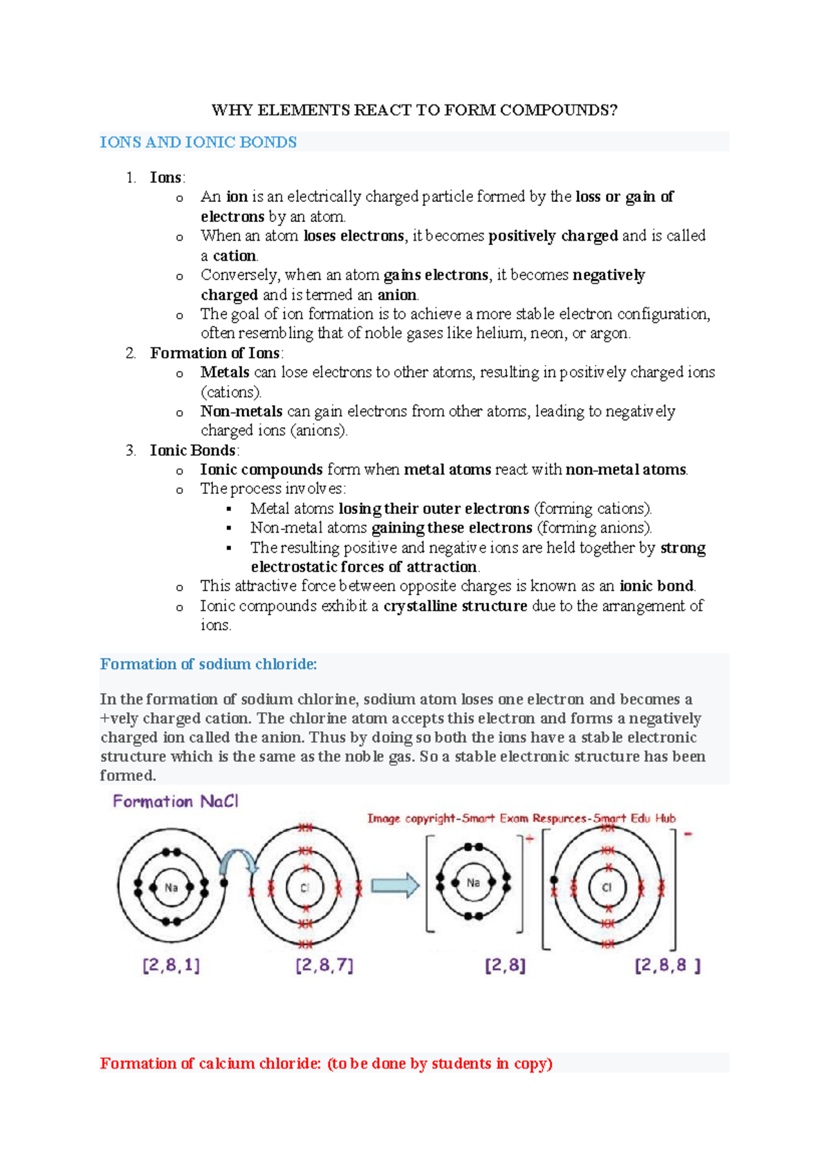 2.3 Ionic Compounds - WHY ELEMENTS REACT TO FORM COMPOUNDS? IONS AND ...