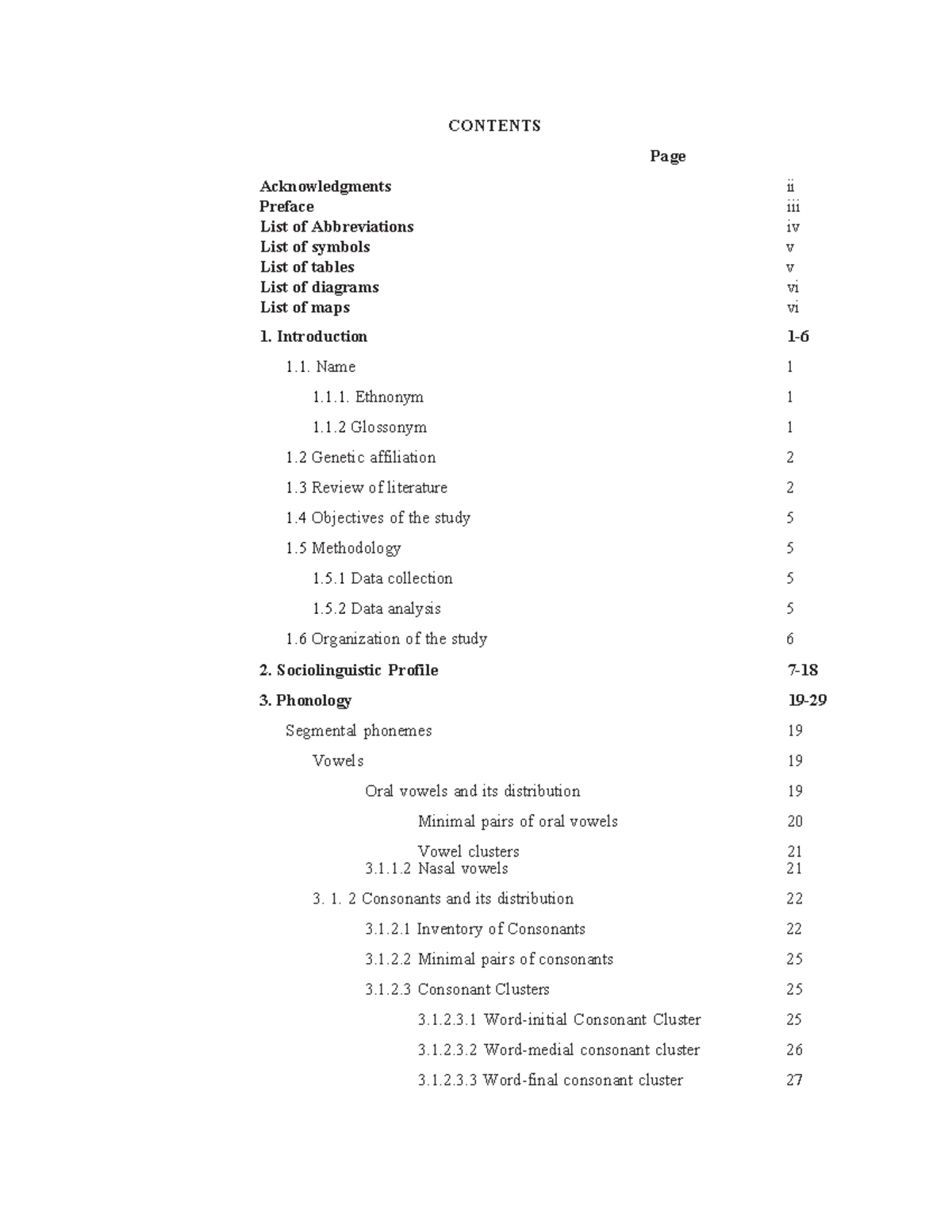 Language Documentation Contant - CONTENTS Page Acknowledgments ii Preface iii List of ...