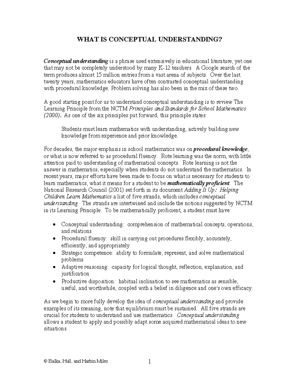 What is Conceptual Understanding - WHAT IS CONCEPTUAL UNDERSTANDING ...