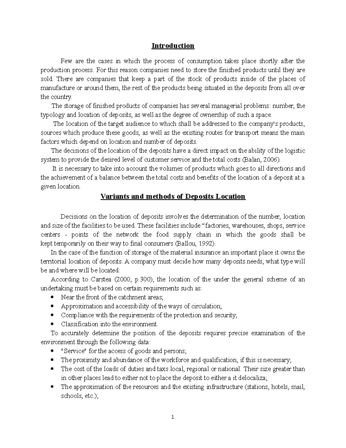 Logistics individual assignment - Introduction Few are the cases in ...