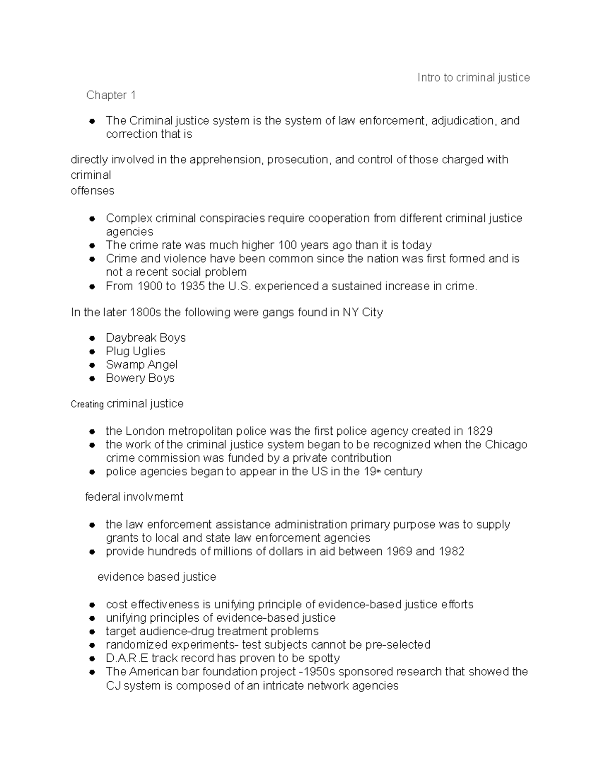 SOC 3 - Notes - Intro to criminal justice Chapter 1 The Criminal ...