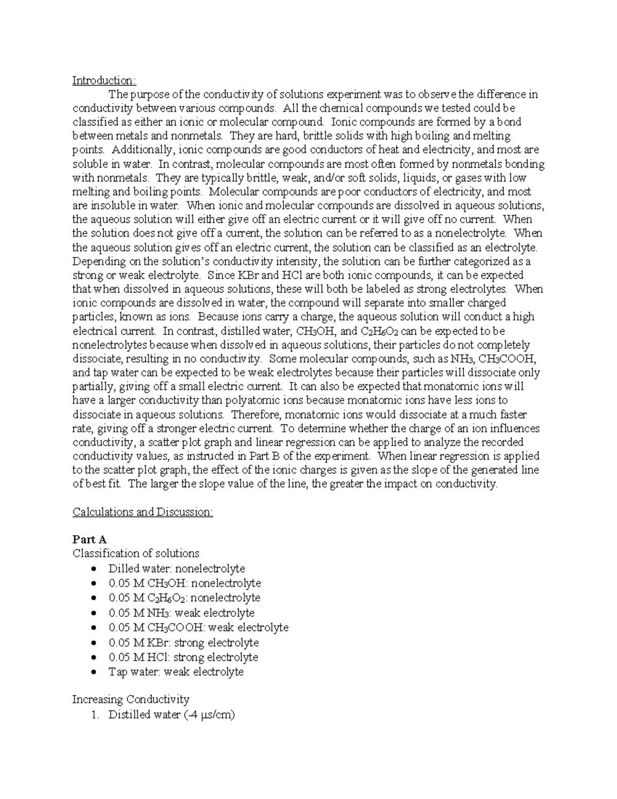 Chem 121- Lab Report Week 4 - Introduction: The purpose of the ...