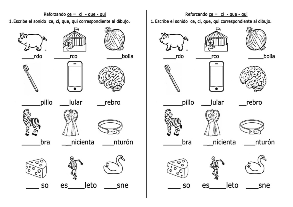 Soniudo ce ci - INSTRUCCIONES: Lee las silabas, luego las palabras ce ...
