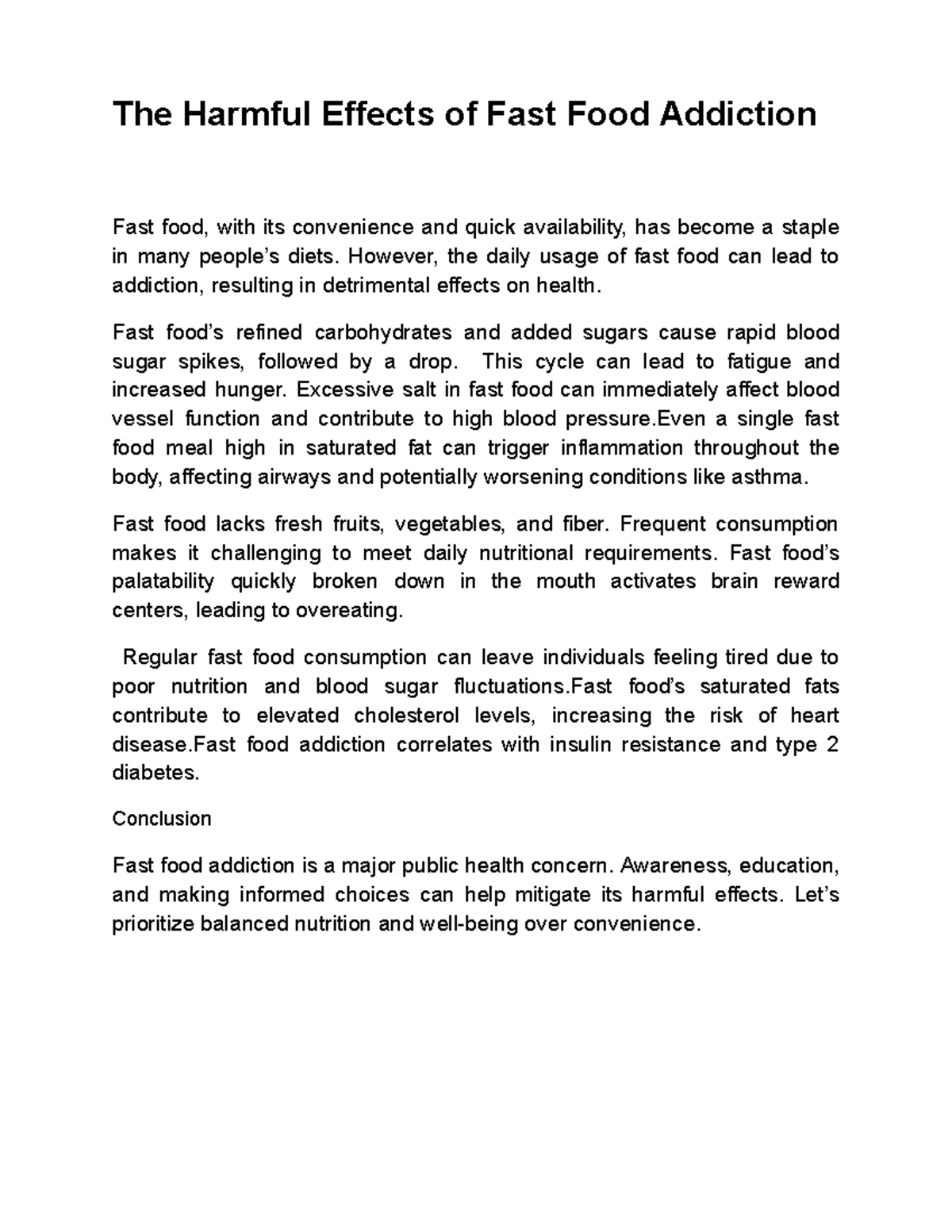 Fast food addiction - bb ssss sssss sss aaaaa ddc ccc - The Harmful ...